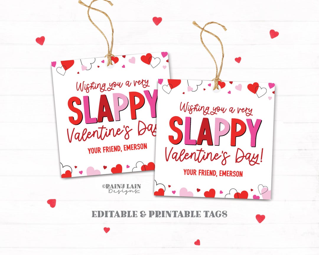 Slap Bracelet Valentine, Slappy Valentine's Day Tag, Non-candy ...