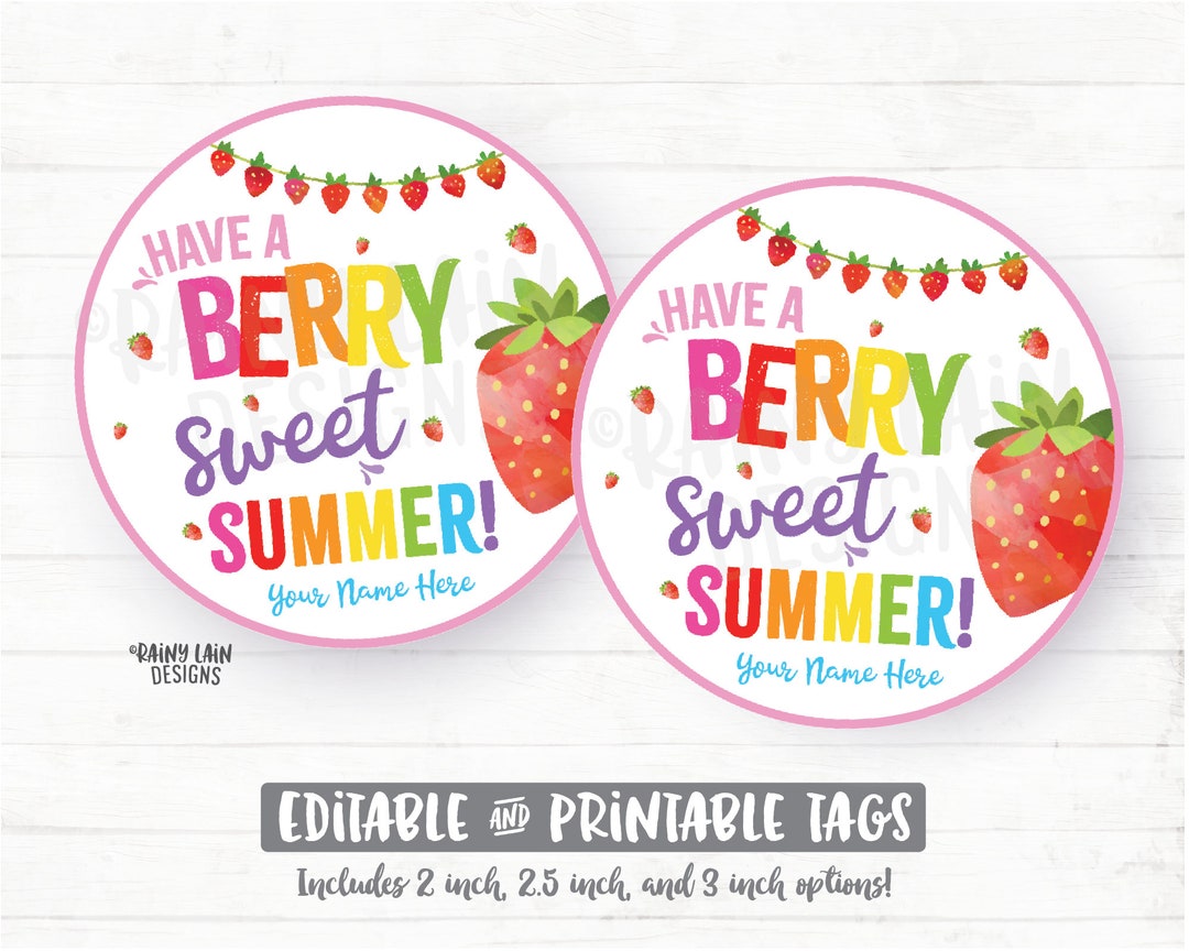 Have a Berry Sweet Summer Label End of School Year Stickers Preschool ...