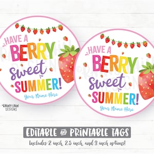 Have a Berry Sweet Summer Label End of School Year Stickers Preschool ...