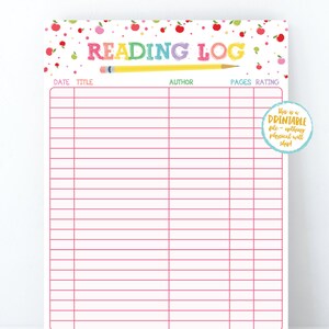 Reading Log Printable Reading Log for Kids, Summer Reading Log, Spring ...