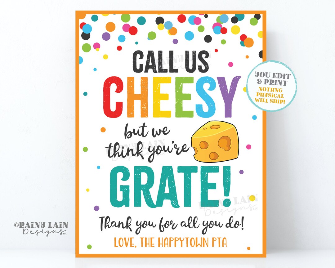 Call Us Cheesy We Think You're Grate Sign Cheese Platter Charcuterie ...
