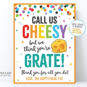 Call Us Cheesy We Think You're Grate Sign Cheese Platter Charcuterie ...