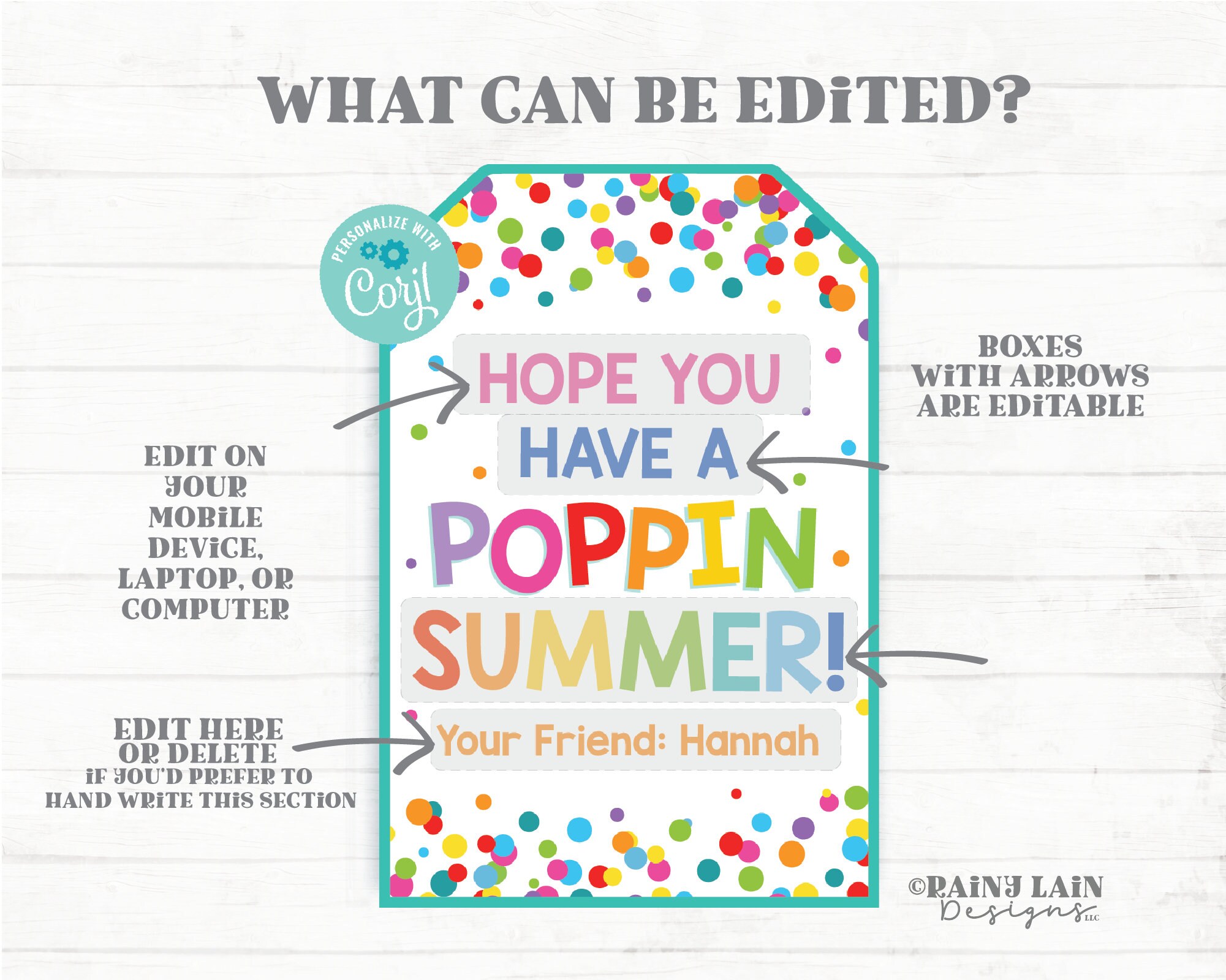 Hope You Have a Poppin Summer Tags End of School Year Gift Tags Popcorn ...