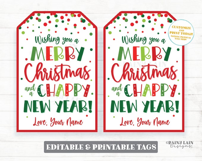 Printable Merry Kissmas and Chappy New Year 4 Different Designs Chap ...
