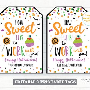How Sweet It is to Work With You Halloween Gift Tag Staff Appreciation ...