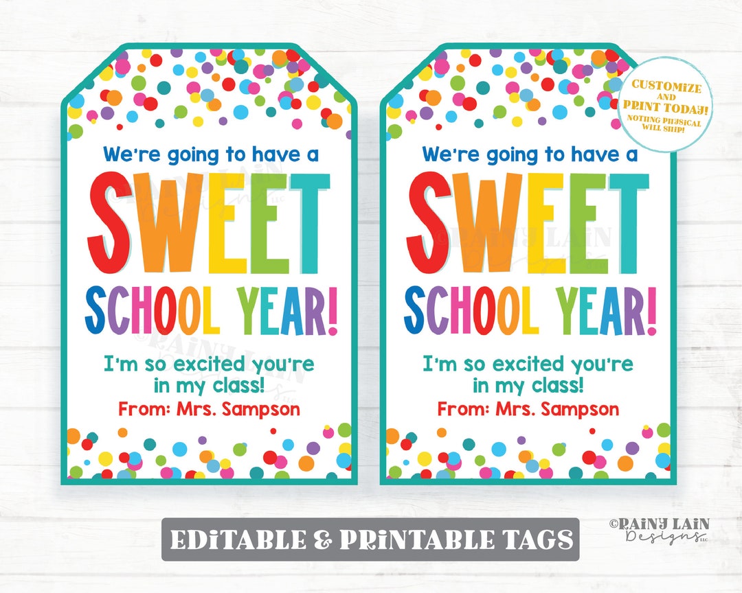 Sweet School Year Gift Tag Back to School First Day of School 1st ...