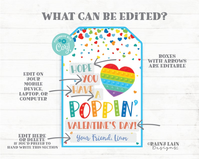 Have a Poppin' Valentine's Day Tag, Popping Gift Tag, Pop Fidget Toy ...