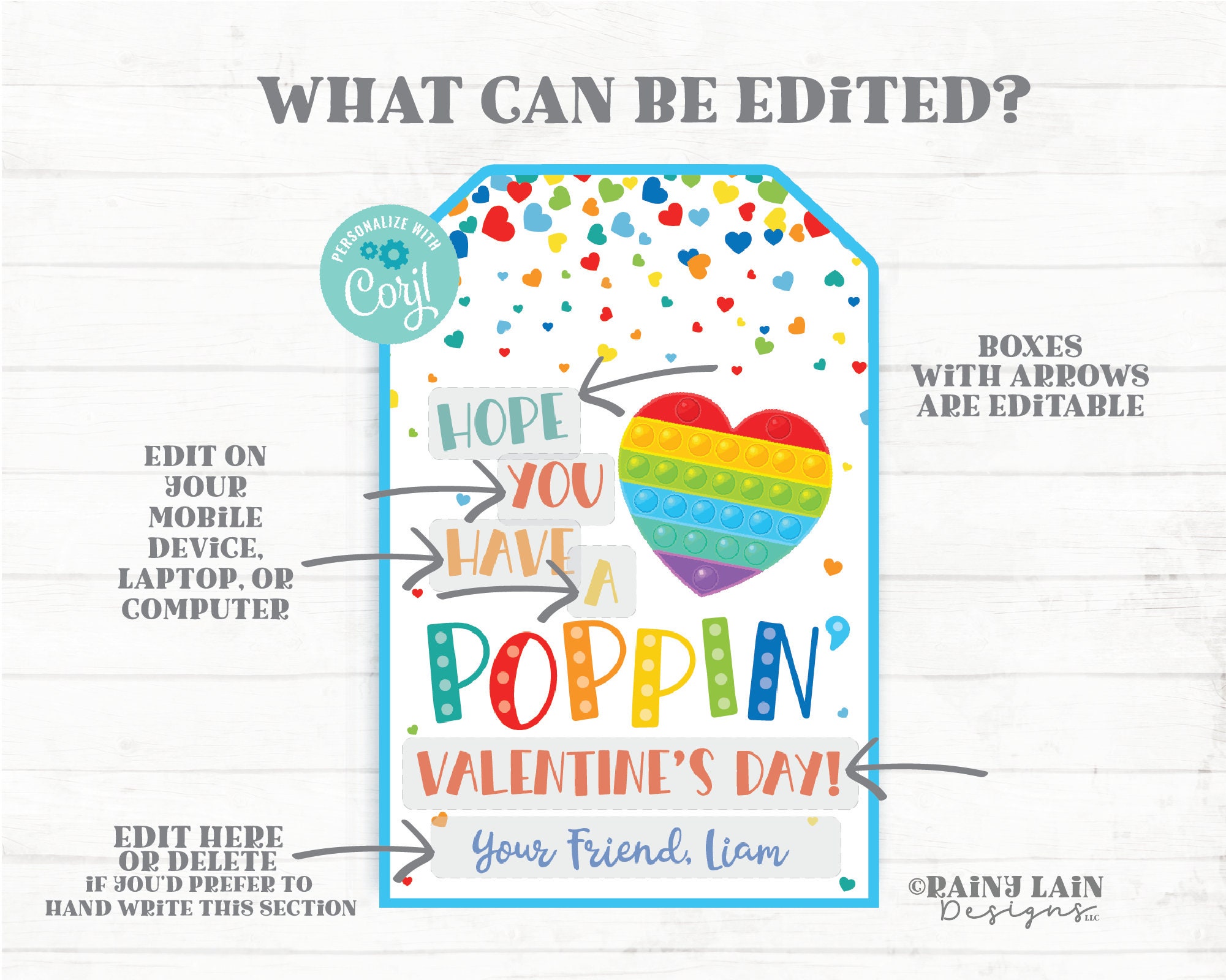 Have a Poppin' Valentine's Day Tag, Popping Gift Tag, Pop Fidget Toy ...