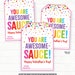 Awesome Sauce Valentine, Applesauce Valentine Tags, Apple Sauce ...