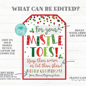 For Your Mistle Toes Christmas Gift Tag Socks Gift Pedicure Nail Polish ...