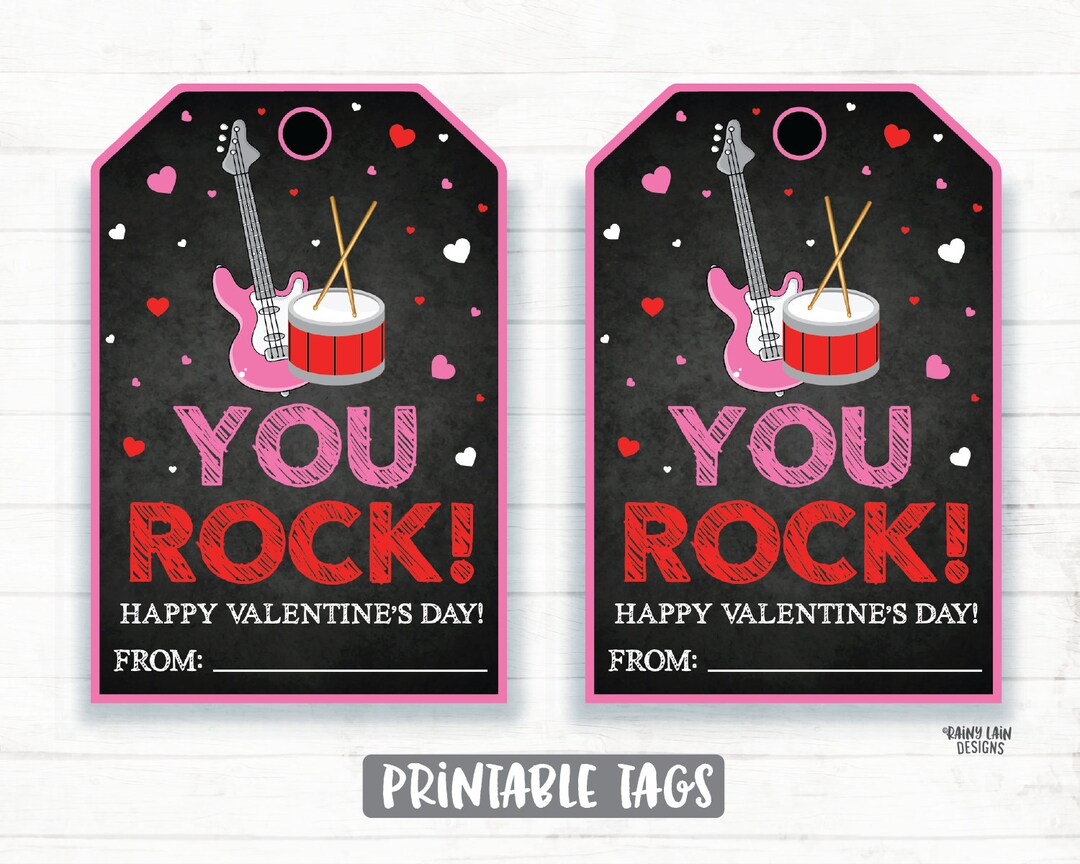 You Rock Valentine, Rocks, Rock Candy, Guitar, Pop, Drum Chalkboard ...