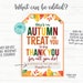 Autumn Treat Thank You Tag Fall Appreciation Gift Tags Thanksgiving ...