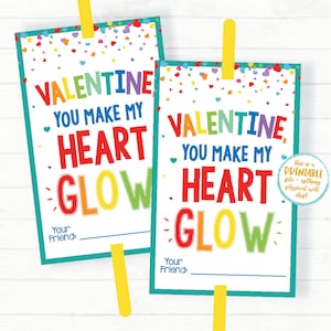 You Make My Heart Glow Valentine Glow Stick Valentine Preschool ...