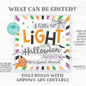 A Little Light for Halloween Night Glow Stick Party Favor Tags ...