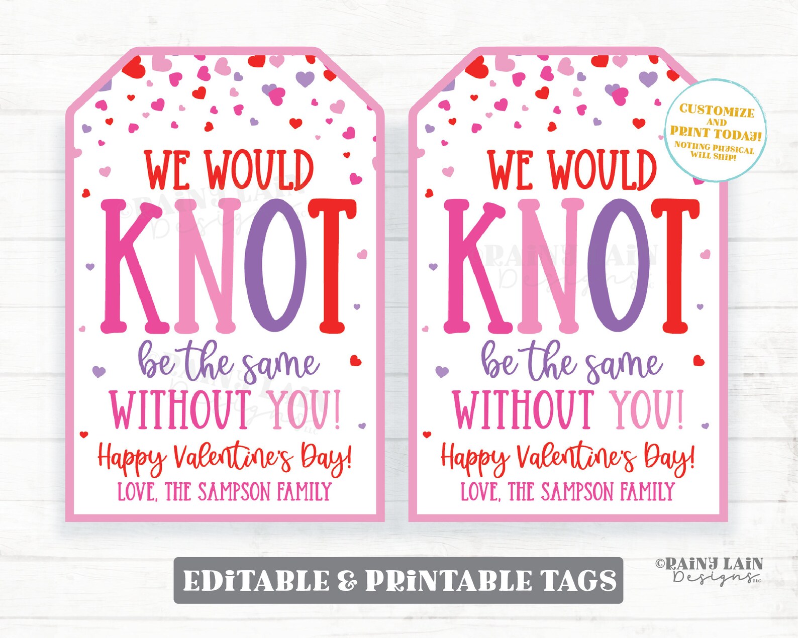Knot Be the Same Without You Tag, Pretzel Hair Tie Friendship Bracelet ...