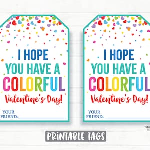 Colorful Valentine, Crayon Valentine, Coloring Valentine, Rainbow Candy ...