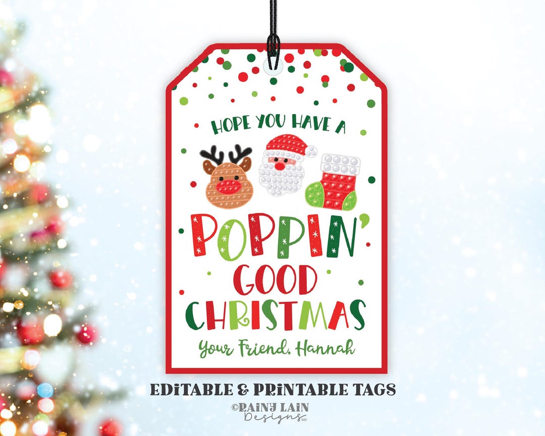 Christmas Pop Gift Tag Poppin Good Popping Holiday Fidget Toys Teacher ...