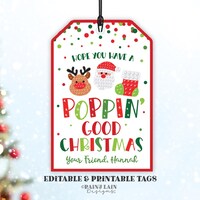 Editable Pop It Christmas Gift Tag, Have a Poppin' Good Christmas ...