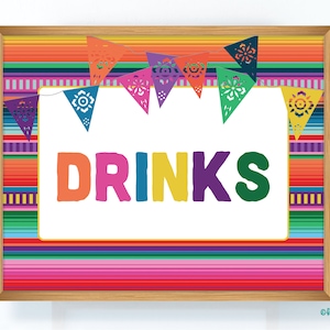 Drinks Sign, Fiesta Drinks Sign, Drinks Fiesta Sign, Fiesta Signs ...