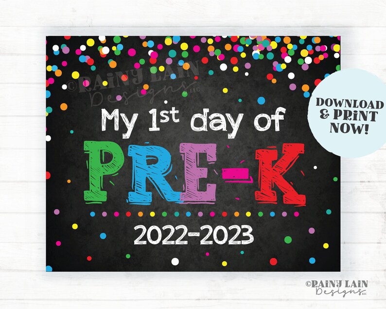 First Day of Pre-k Sign Prek Sign Back to School Chalkboard - Etsy
