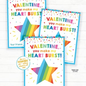Valentine You Make My Heart Burst Valentine You Are a Star Candy ...