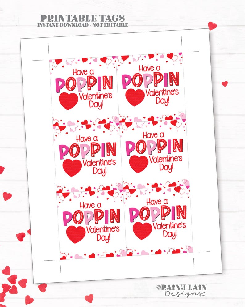 Pop-it Valentine Tag, Poppin Tags, Poppin Valentines, Fidget Valentines ...