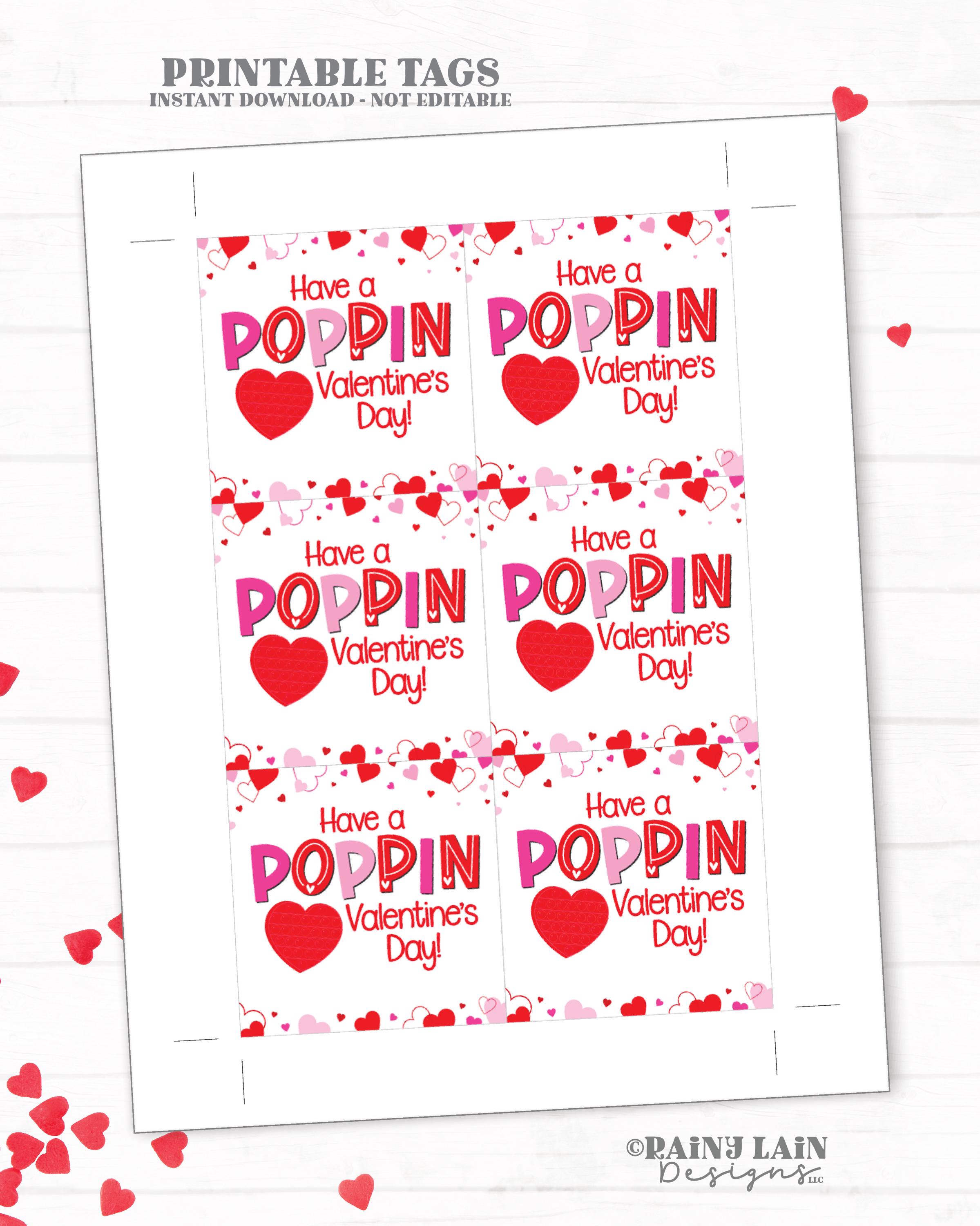 Pop-it Valentine Tag, Poppin Tags, Poppin Valentines, Fidget Valentines ...
