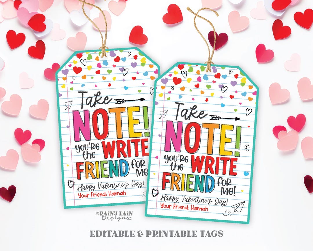 Take Note Valentine, Write Friend Valentine's Day Tag, Scratch Art ...
