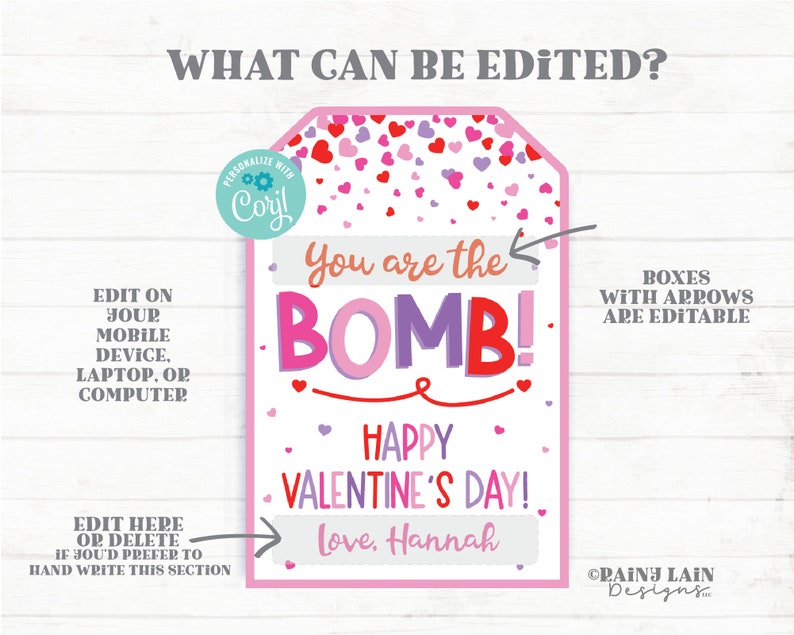 Valentine You're the Bomb You Are the Bomb Tag Bath Cocoa - Etsy