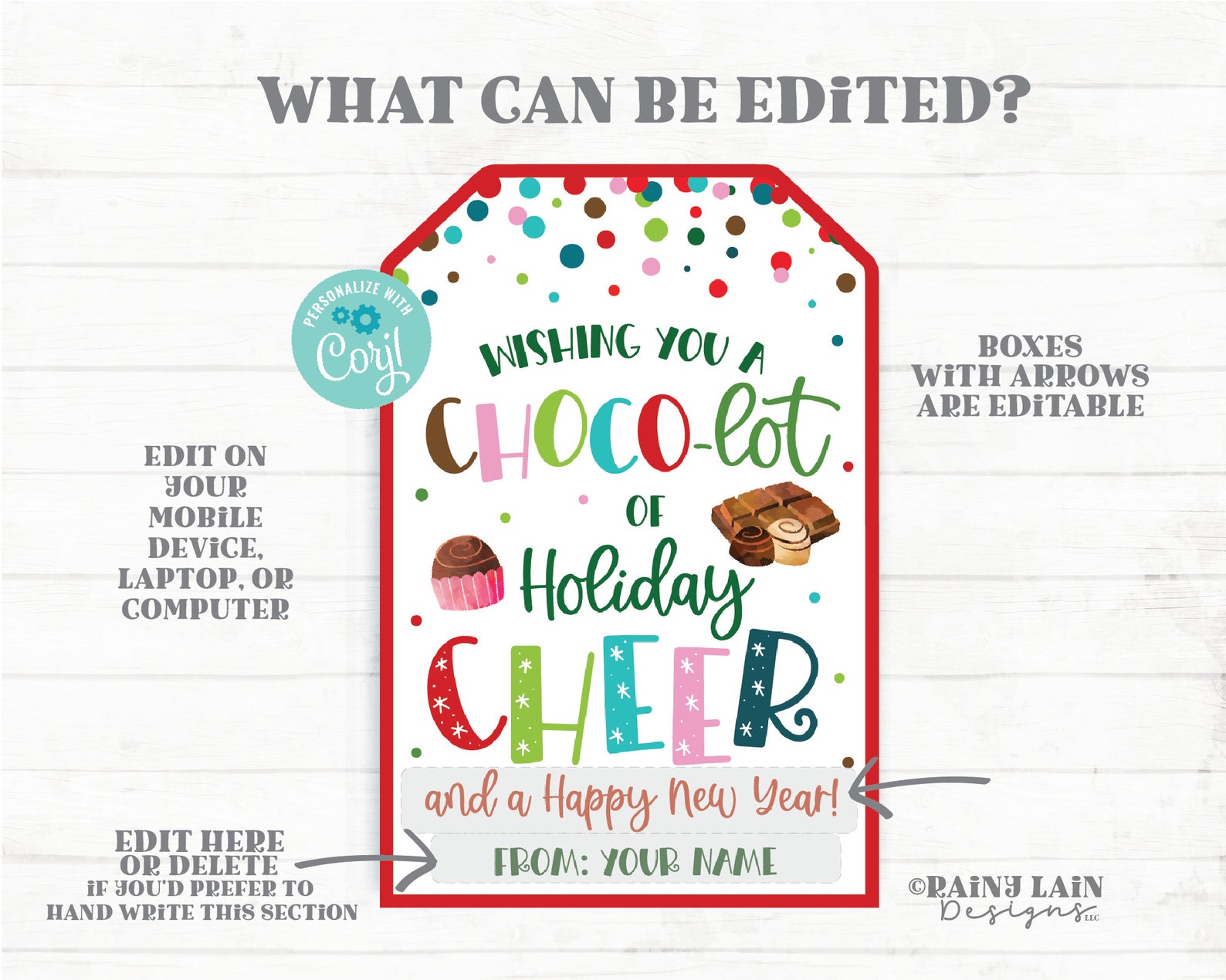 Holiday Chocolate Gift Tag Christmas Choco-lot of Holiday - Etsy