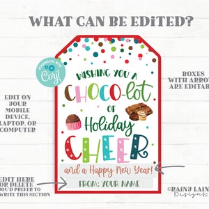 Holiday Chocolate Gift Tag Christmas Choco-lot of Holiday Cheer ...