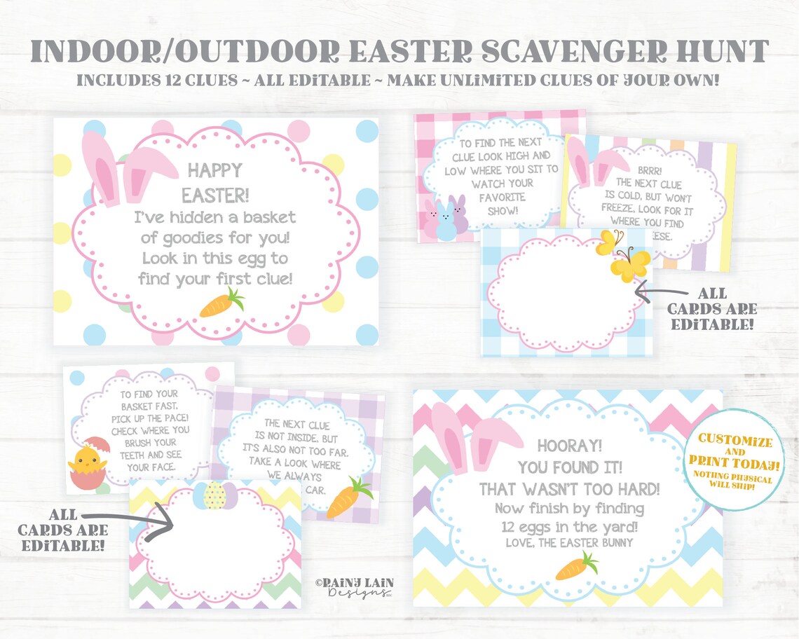 Easter Scavenger Hunt Easter Egg Hunt Printables Easter - Etsy