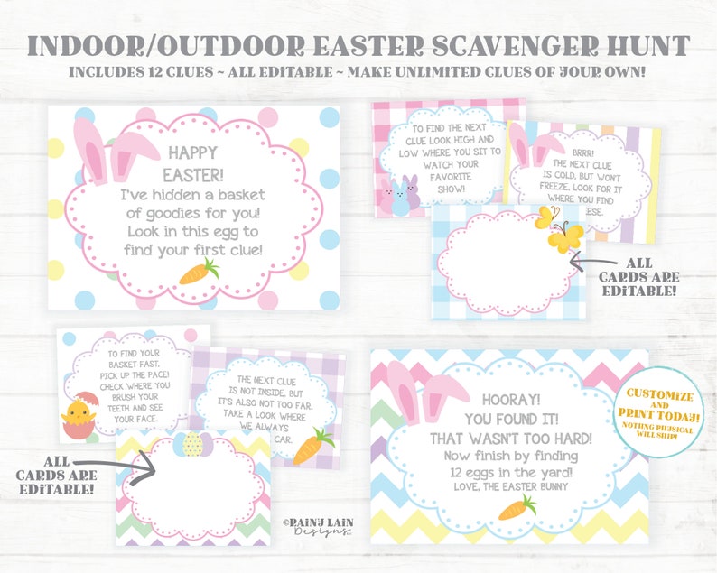 Easter Scavenger Hunt Easter Egg Hunt Printables Easter - Etsy