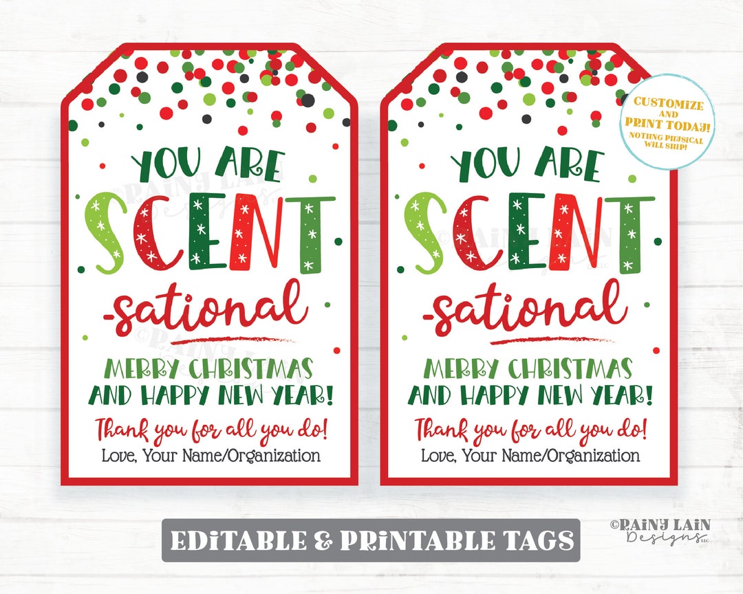 You Are Scent-sational Tag Christmas Gift Holiday Staff Appreciation ...