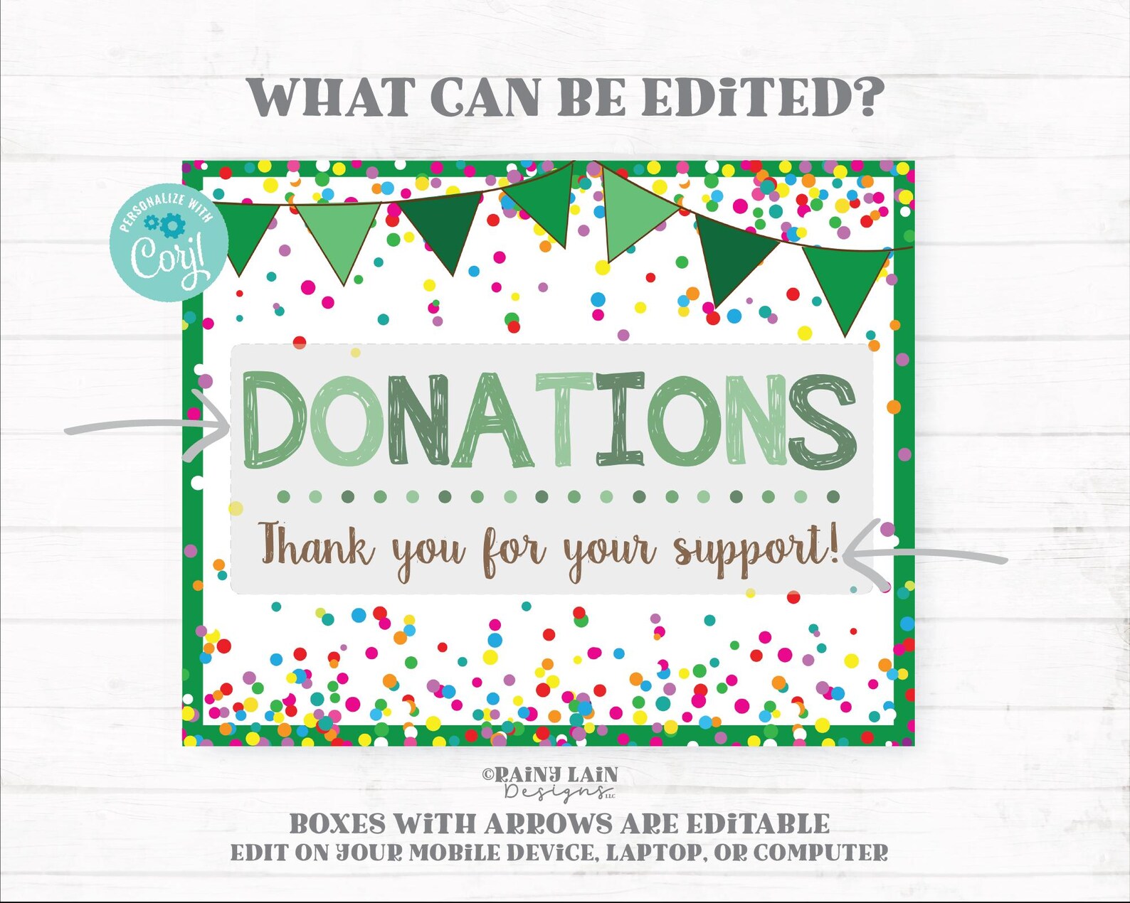 EDITABLE Donations Sign, Printable Fundraiser, Donate Military Troops ...