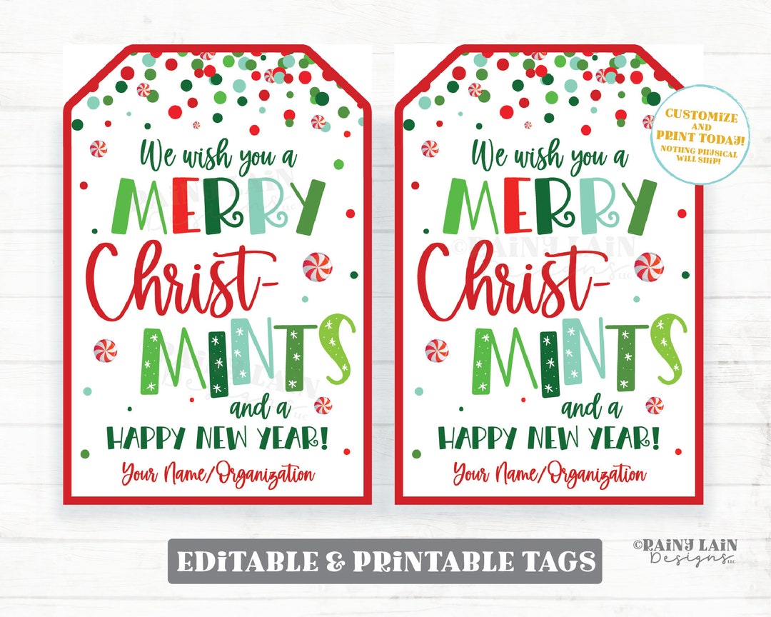 We Wish You a Merry Christ-mint Christmas Tag Holiday Mint Gift ...
