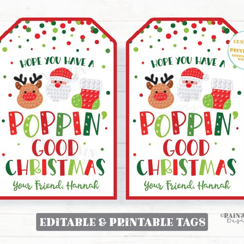 Christmas Pop Gift Tag Poppin Good Popping Holiday Fidget Toys - Etsy