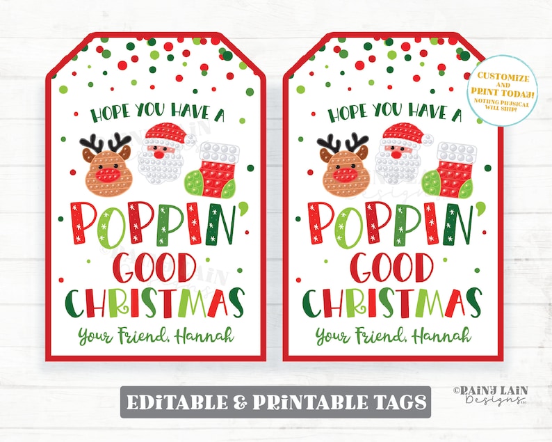 Christmas Pop Gift Tag Poppin Good Popping Holiday Fidget Toys - Etsy