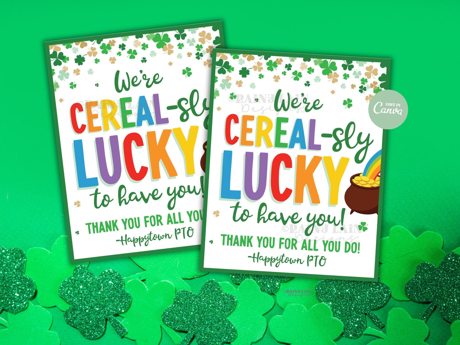 St Patrick's Day 'cereal-sly Lucky' Sign, Teacher/staff Appreciation ...