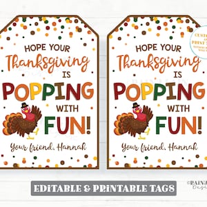Thanksgiving is Popping With Fun Tag Thanksgiving Pop Gift Tag ...