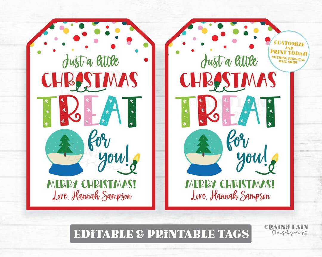 Christmas Treat Tags A Little Treat for You Holiday Gift Sweets Co ...
