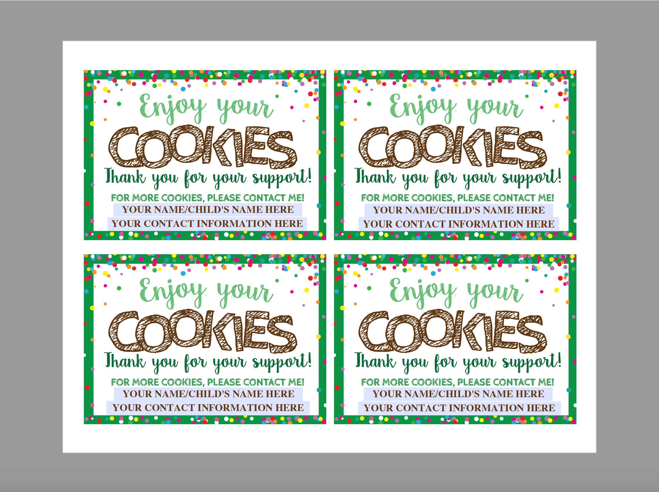 Editable Thank you Notes Cookie Thank You Note Thank You | Etsy