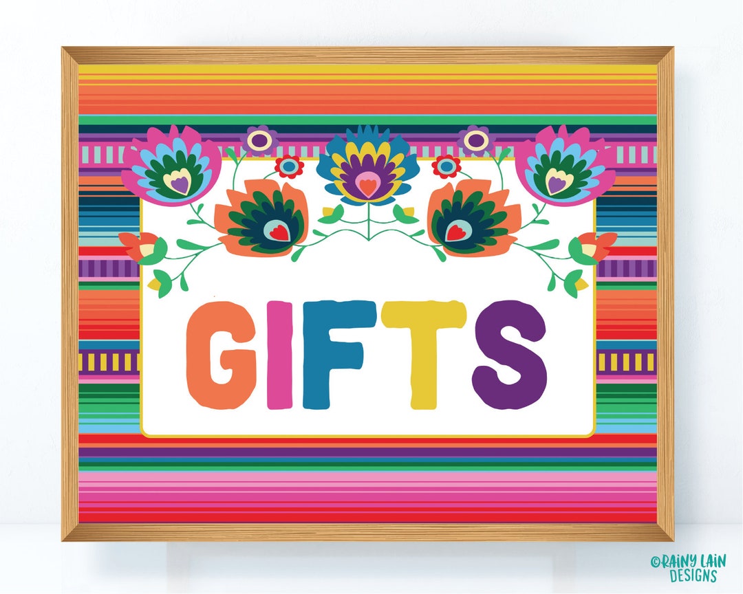 Fiesta Gifts Sign, Gifts Sign, Fiesta Sign, Wedding Sign, Bridal Shower ...