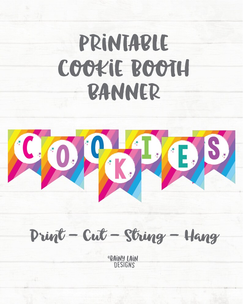 Cookie Booth Printable Banner Cookie Booth Banner Cookie | Etsy