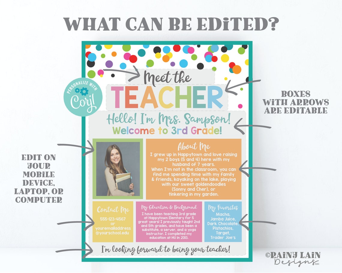 Editable Meet the Teacher Template, Printable School Welcome Letter ...