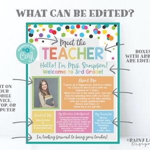 Editable Meet the Teacher Template, Printable School Welcome Letter ...