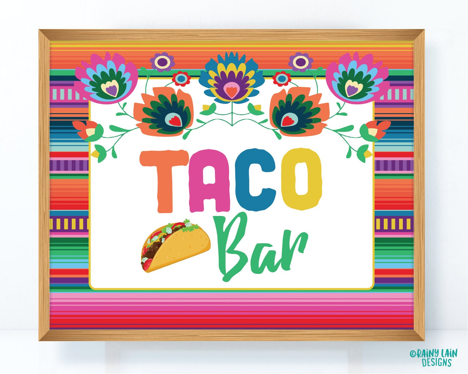 Taco Bar Sign Taco Twosday Printable Fiesta Sign Fiesta | Etsy