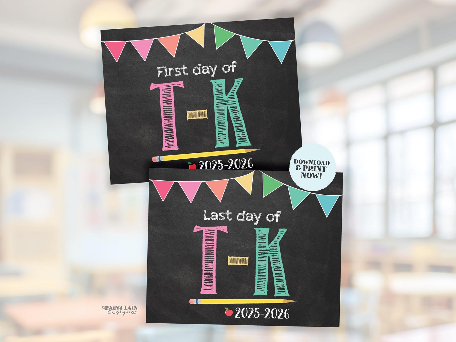 First and Last Day of TK Sign Set T-K 1st Day Last Day of Transitional ...