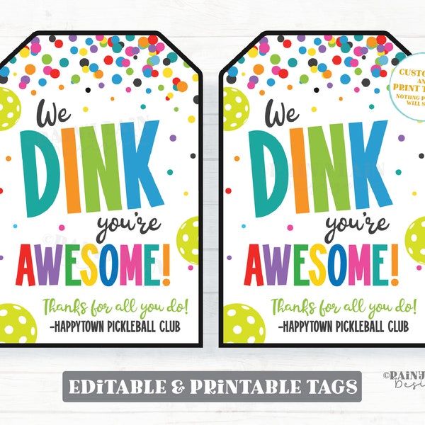 Pickleball Party Favor Tags - Etsy