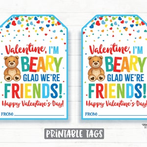 Beary Glad We're Friends Valentine, Bear Valentine, Gummy Bears ...